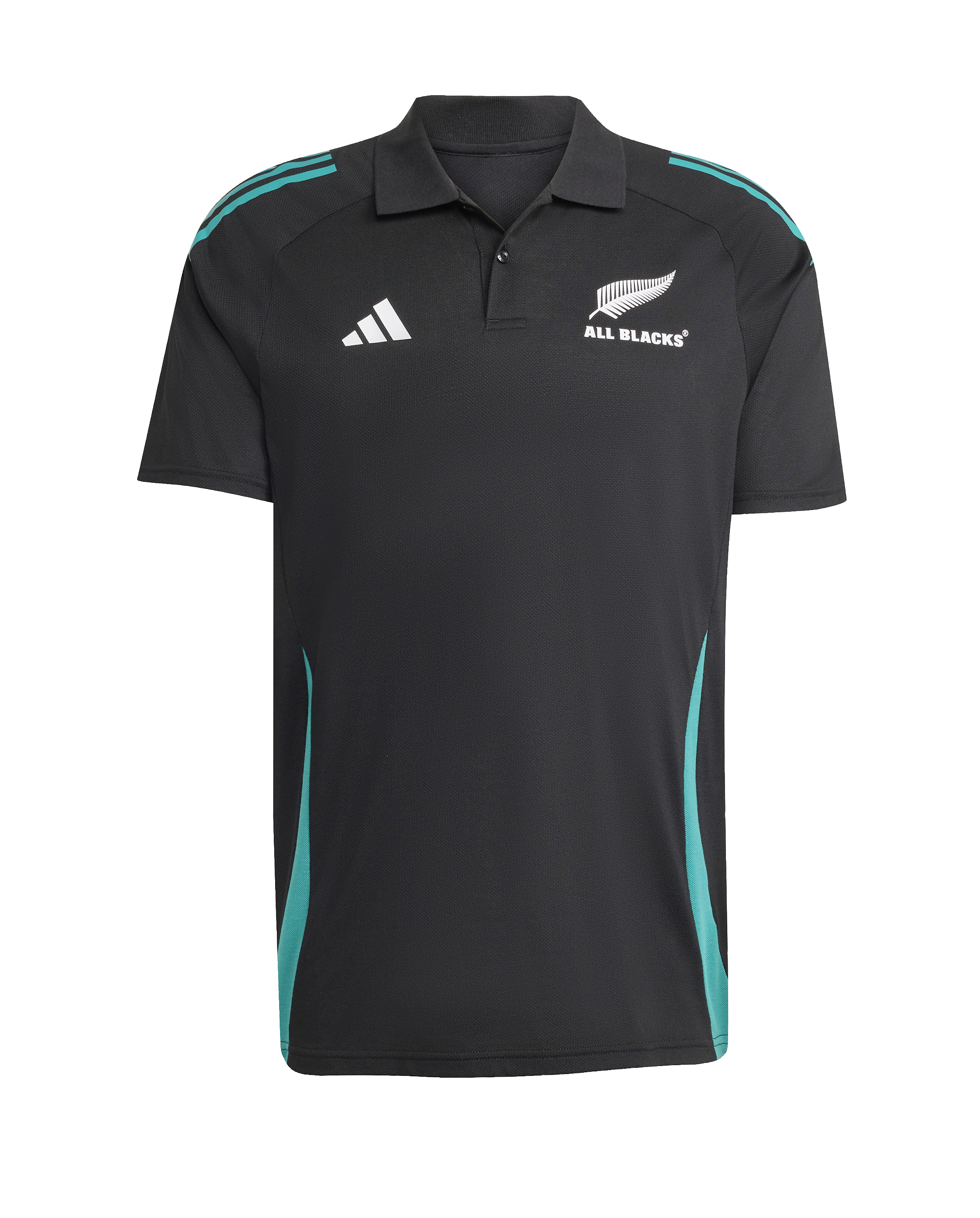 All Blacks Training Polo Shirt Black/Pure Teal – RYOS NZ